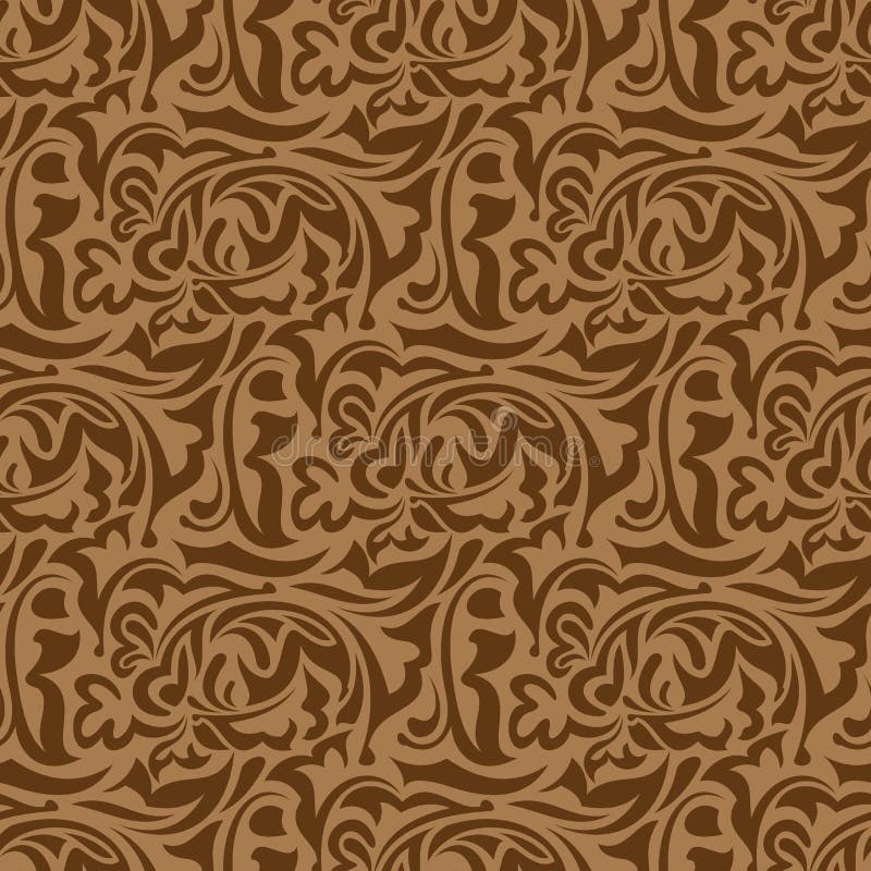 Brown Seamless Wallpaper Pattern Stock Vector - Illustration of texture ...