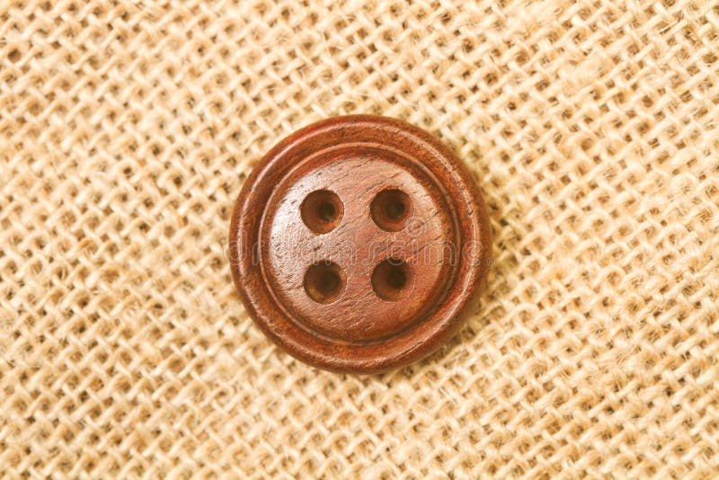 Brown Sewing Buttons on a Burlap Fabric Stock Photo - Image of tailor ...