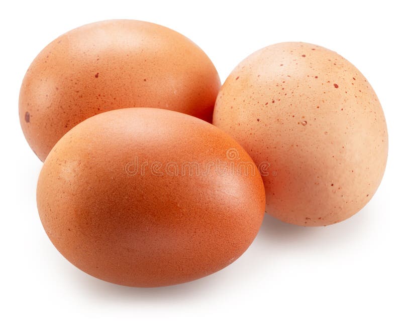 Brown-shelled Chicken Eggs on White Background. File Contains Clipping ...