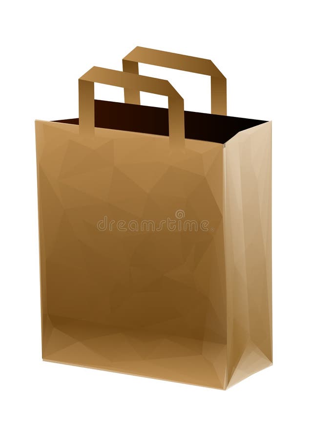 Brown Shopping Paper Bag Set Isolated Transparent Background Stock ...
