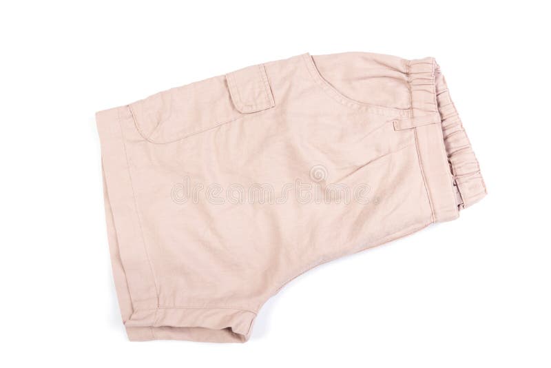 Brown Short Pants Isolated on White Background Stock Photo - Image of ...