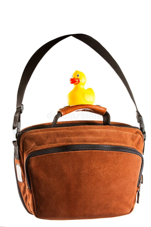 Rubber Duck and Little Ducks Isolated on Blue Stock Image - Image of ...