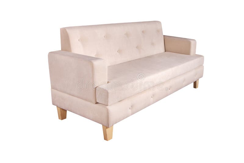 Brown Side View Sofa Furniture Isolated on White Background Stock Image ...