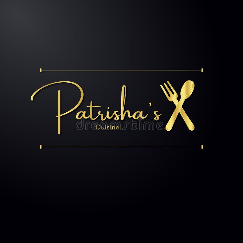 Golden Beauty Luxury Elegant Minimalist Restaurant Logo Stock Vector ...