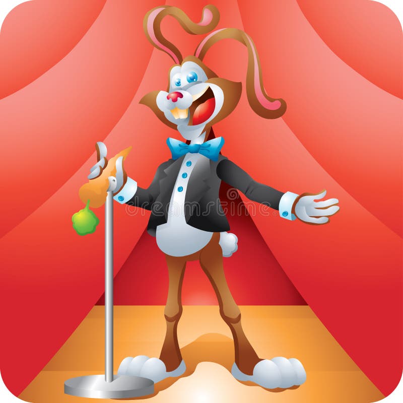 Rabbit Singing stock vector. Illustration of music, bunny - 14451551