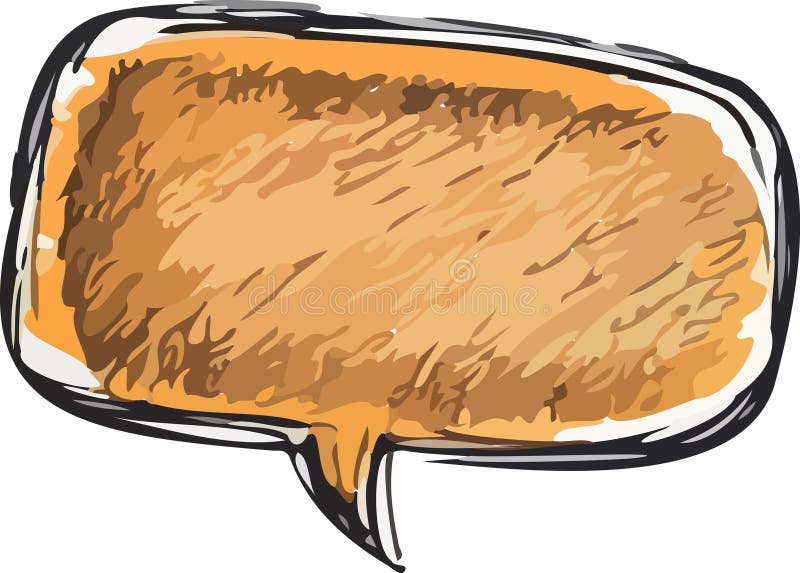 Brown Sketch Speech Bubble stock vector. Illustration of creative ...