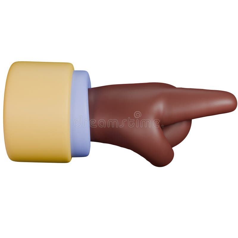 Brown Skin Hand Sign 3D Render Cartoon Style Icon Set Isolate Element ...