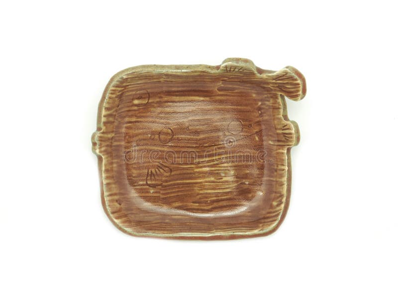 Brown Small Square Plate with Handles Isolated Stock Photo - Image of ...