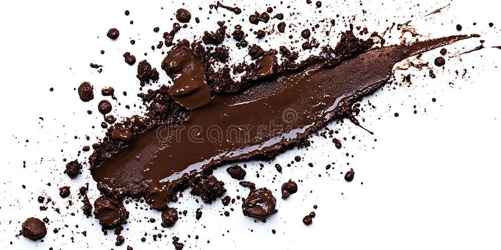 Brown Smear and Splatters on White Background Stock Illustration ...