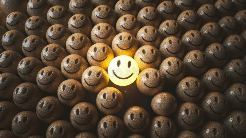 Brown Smiley Faces Drawn with Cocoa Powder in Simple Pattern Stock ...