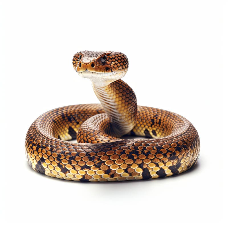 Brown Snake on White Background Stock Photo - Image of 2025, background ...