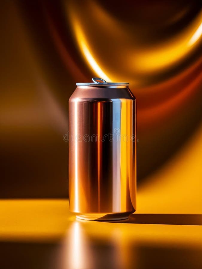 Brown Soda Can Bottle Mockup Design Stock Illustration - Illustration ...