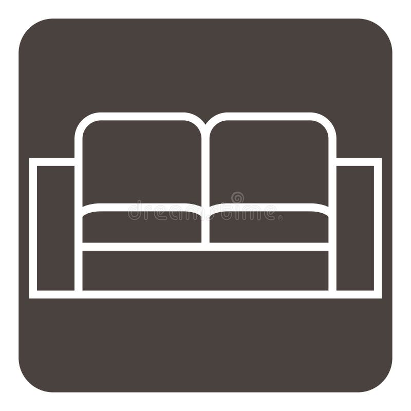 Brown sofa, icon stock vector. Illustration of icon - 259400179