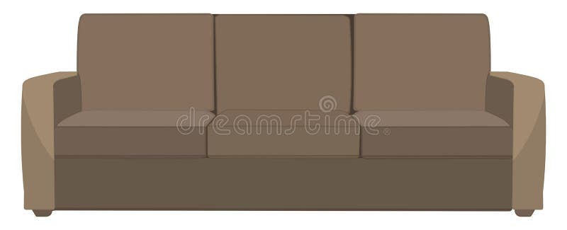 Brown sofa, icon stock vector. Illustration of comfortable - 262386926