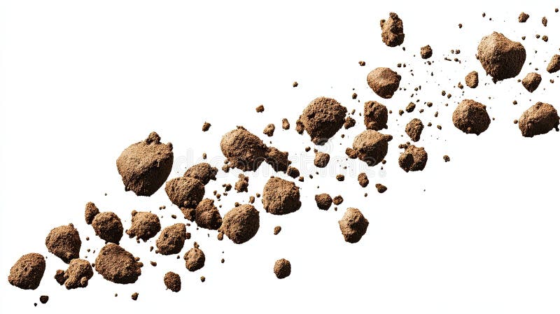 Brown Soil Clods Flying stock photo. Image of earth - 348757944