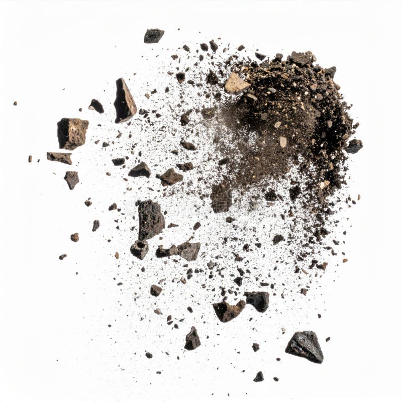 Brown Soil Explosion Against White Background Stock Illustration ...