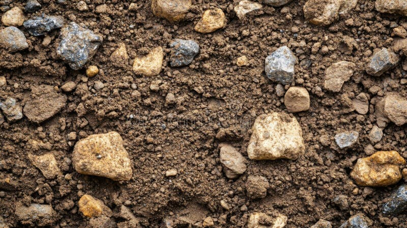 Brown Soil Texture with Embedded Stones and Gravel Stock Illustration ...