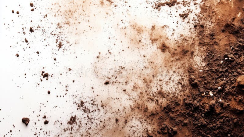 Brown Soil Texture with Scattered Dirt Particles on White Background ...