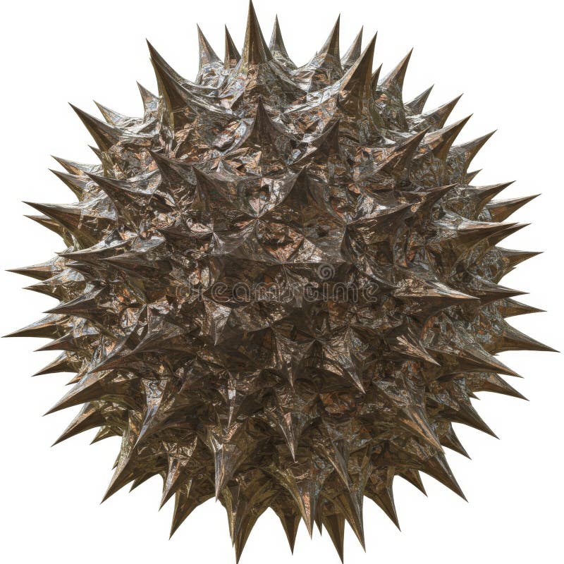 Brown Spiked Metallic Sphere 3D Render Stock Illustration ...