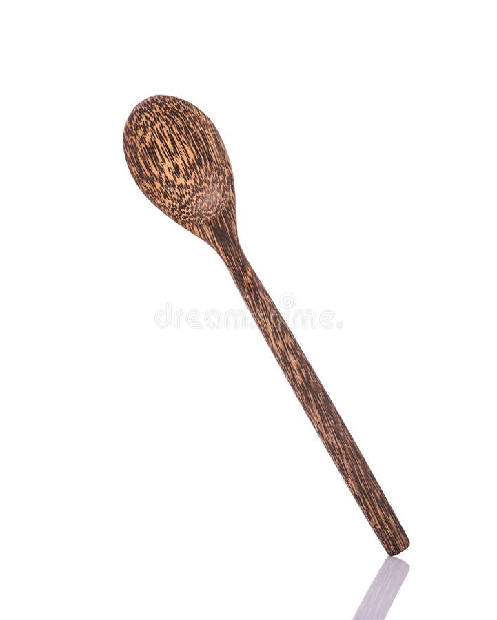 Brown Spoon Made from Palm Wood. Studio Shot Isolated on White Stock ...