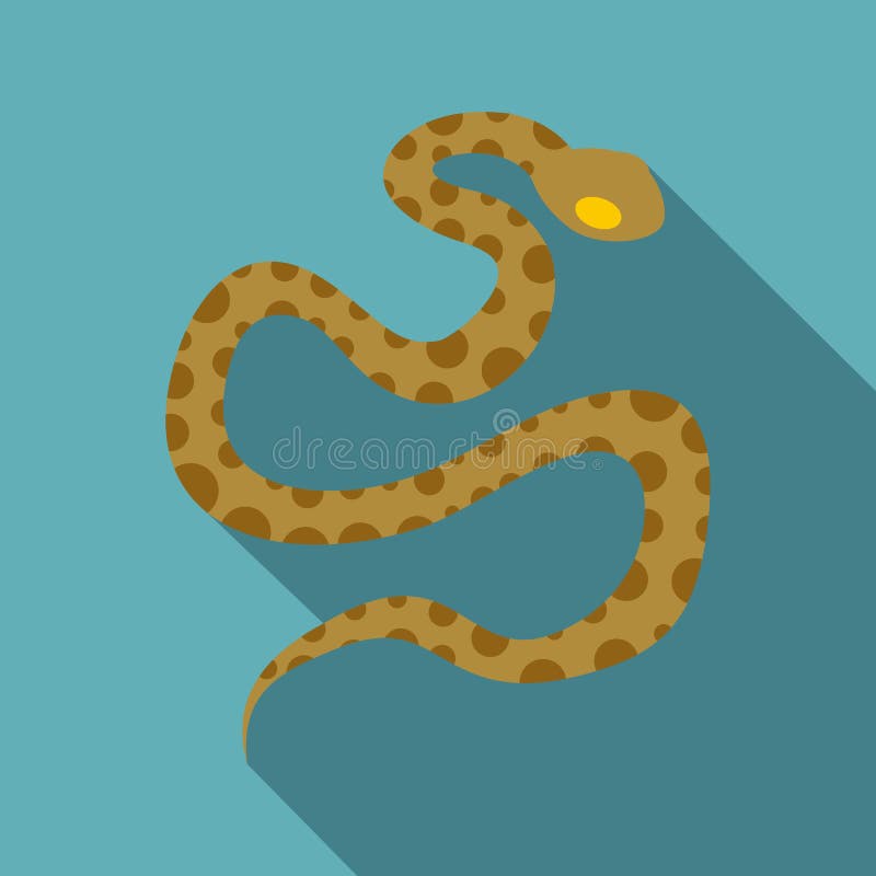 Brown Spotted Snake Icon, Flat Style Stock Vector - Illustration of ...
