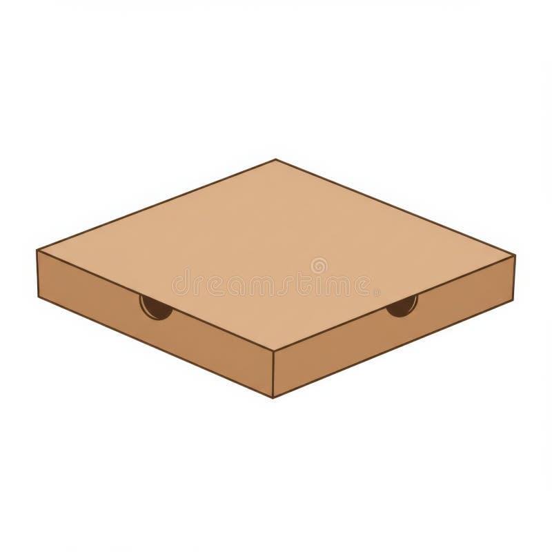 Brown Square Cardboard Pizza Box Stock Illustration - Illustration of ...