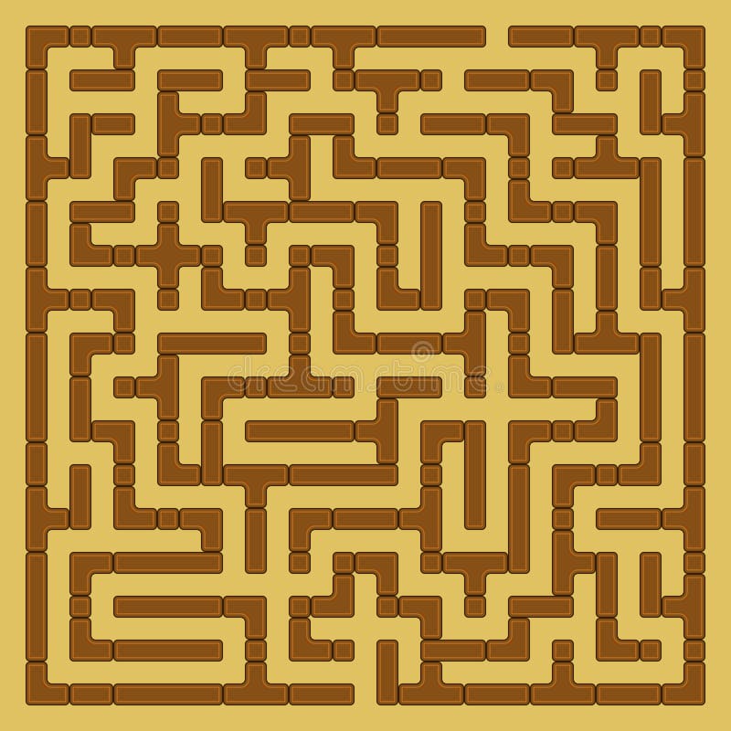 Brown square maze10x10 stock vector. Illustration of puzzle - 178778264