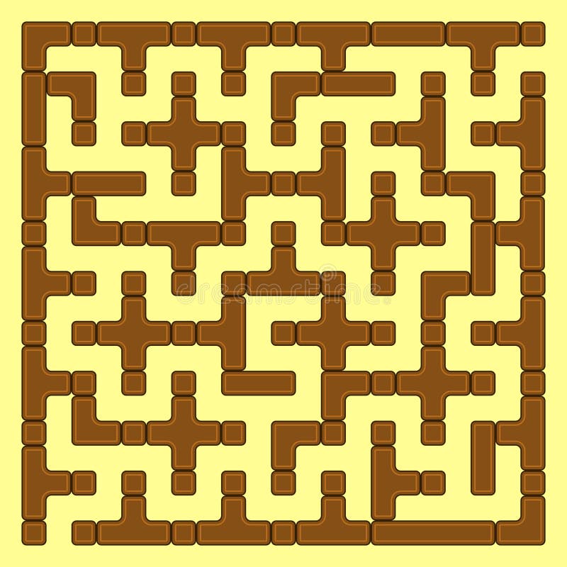Brown square maze10x10 stock vector. Illustration of puzzle - 178778264