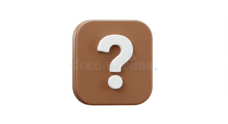 Brown Square Question Mark stock illustration. Illustration of white ...