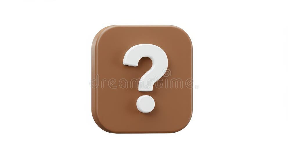 Brown Square Question Mark stock illustration. Illustration of white ...