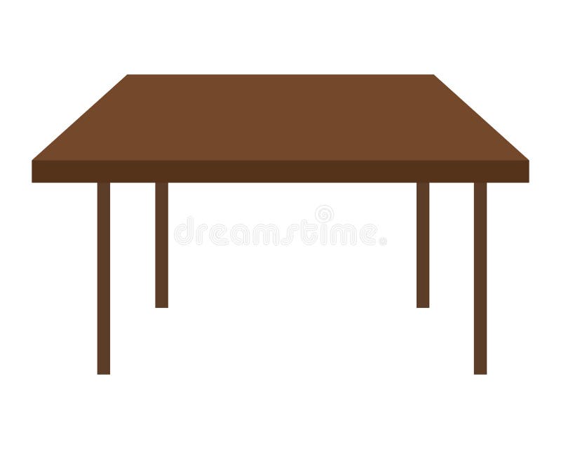 Brown squared table icon stock illustration. Illustration of wood ...