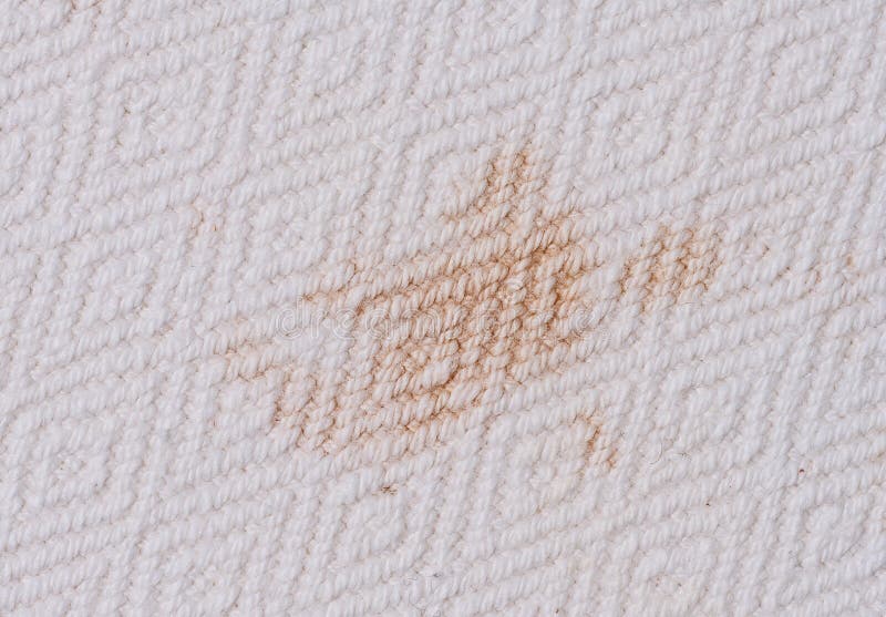 Brown Stain on White Fabric Stock Image - Image of macro, cloth: 271757093