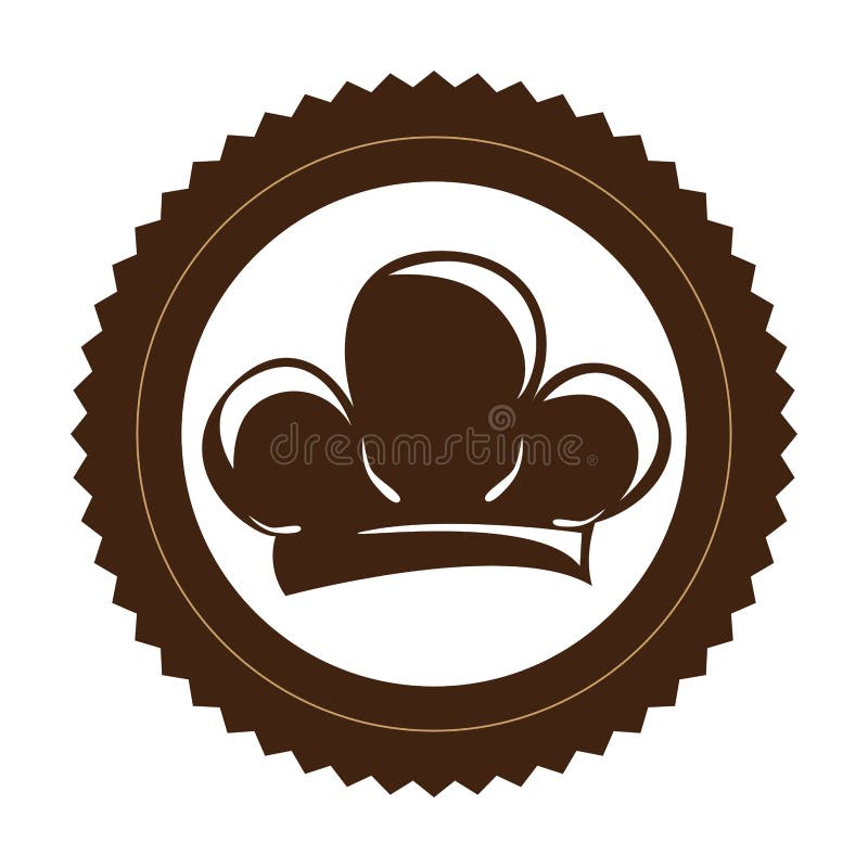 Brown Stamp Border with Silhouette Chef Hat Stock Vector - Illustration ...