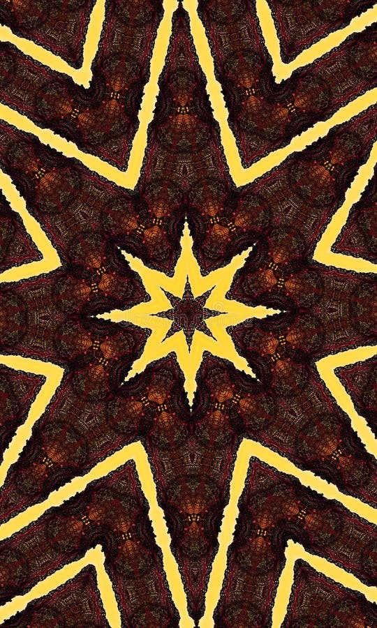 Brown Star with Rough Texture, Abstract Drawing of Brown Lines ...