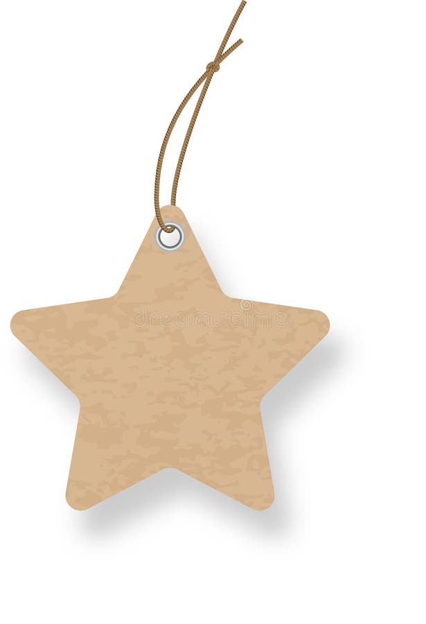 Brown Star Shaped Price Tag Hanging from a Knotted String, Isolated on ...