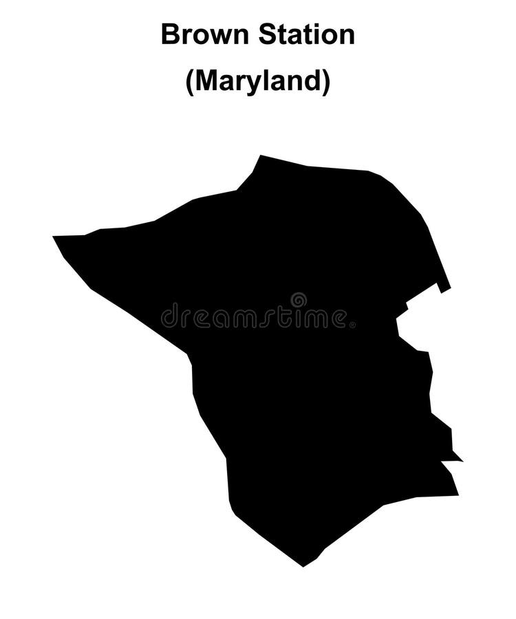 Brown Station outline map stock vector. Illustration of empty - 387366241