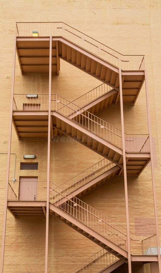 Brown Steel Fire Escape stock photo. Image of structure - 47349468