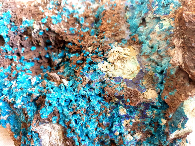 Brown stone with blue dots stock image. Image of crystals - 180252973