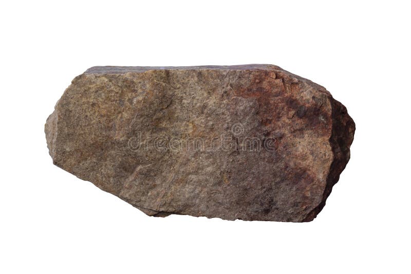 Brown Stone or Rock Isolated on White Background. Stock Photo - Image ...