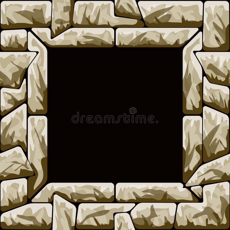 Brown Stone Seamless Pattern with Frame Stock Vector - Illustration of ...