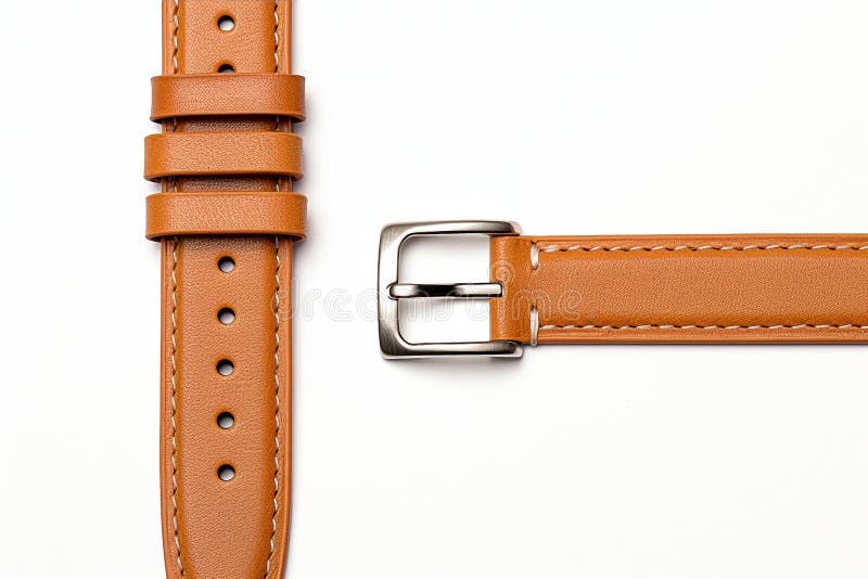 Brown Strap Isolated on White Background Stock Image - Image of style ...