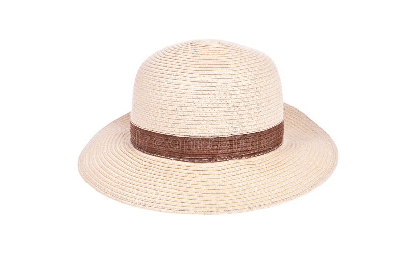 Brown Straw Hat with Ribbon Stock Image - Image of white, ribbon: 33482493