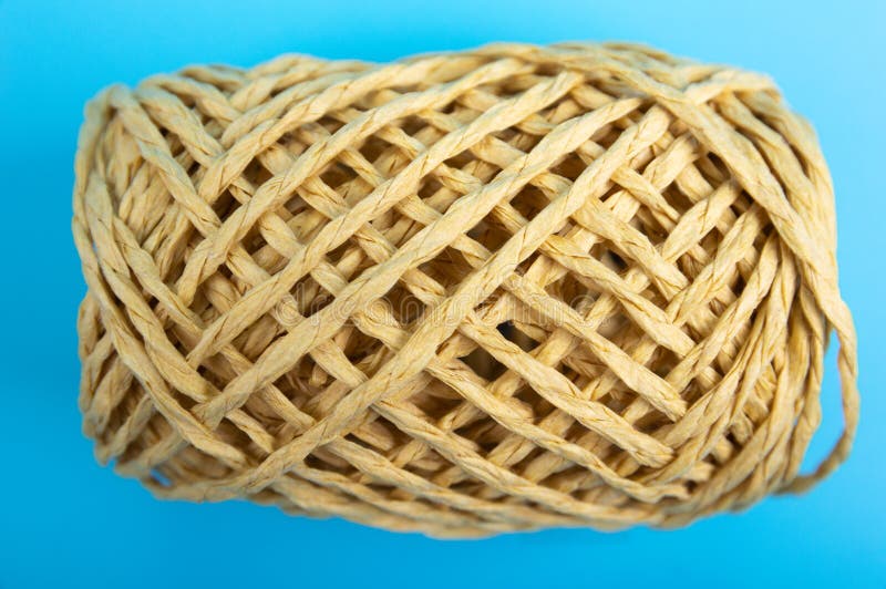 Brown String on Blue Background Stock Image - Image of brown, basket ...