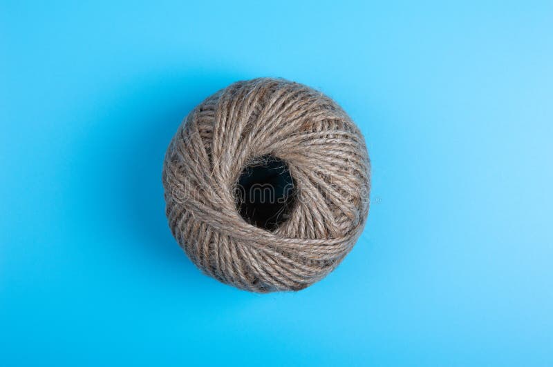 Brown String on Blue Background Stock Image - Image of brown, basket ...