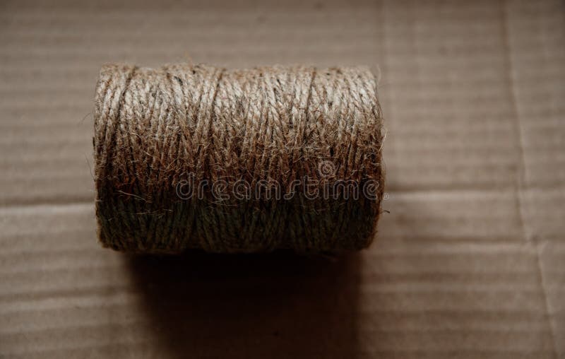 Brown Threads from Natural Materials on a White Background Stock Image ...