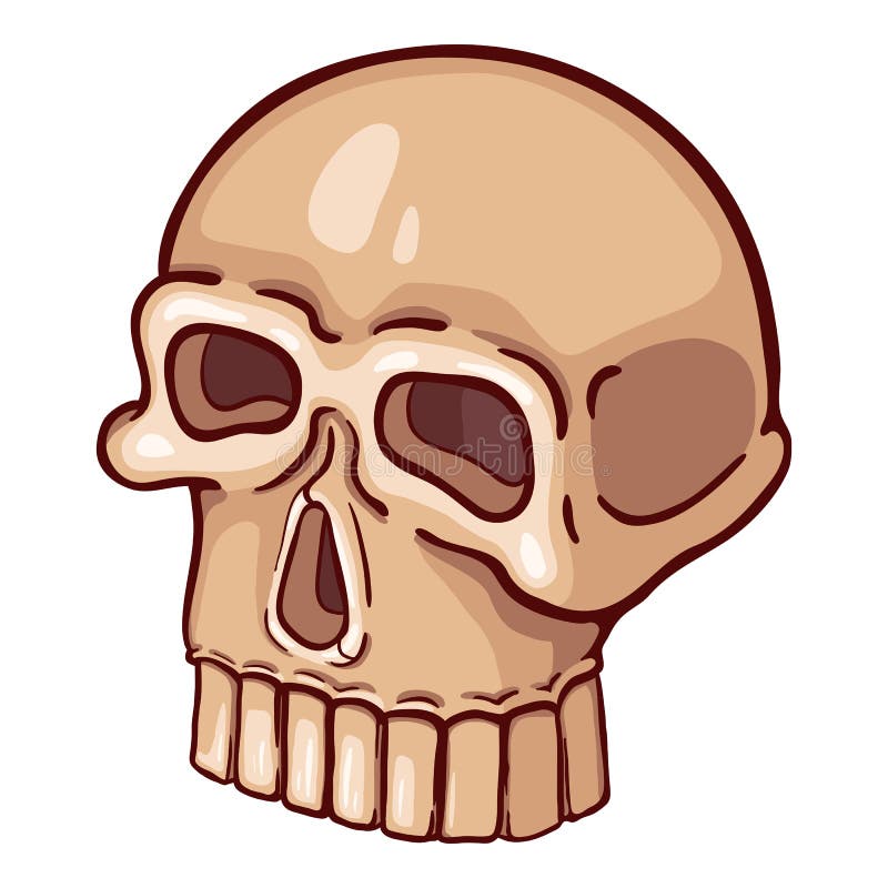 Brown Stylized Skull Illustration. Comics Style Icon Stock Vector ...