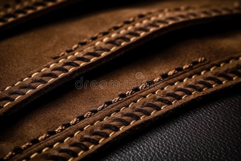 Brown Suede with Stitched Detail Texture. Generative AI Stock Image ...