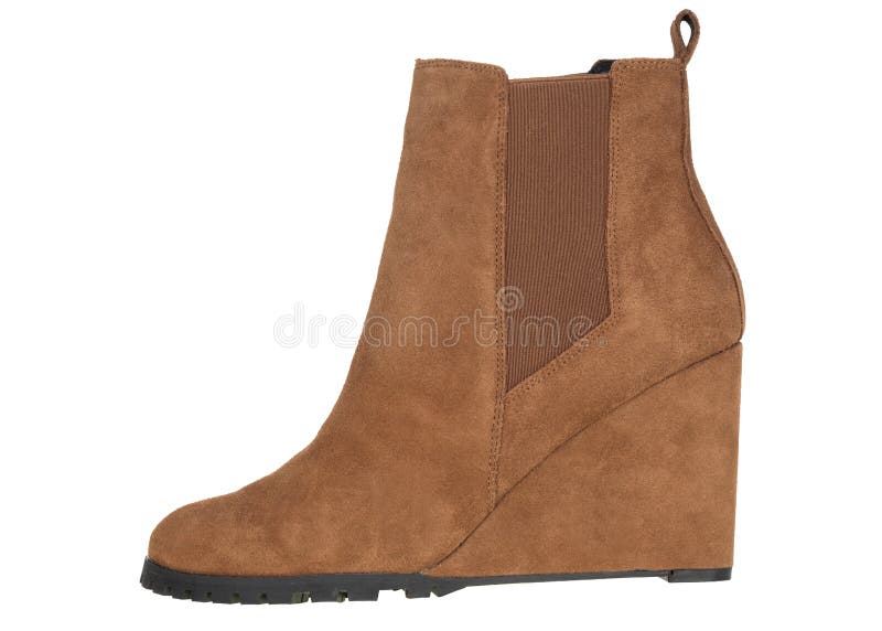 Brown Suede Wedge Ankle Boot Stock Photos - Free & Royalty-Free Stock ...