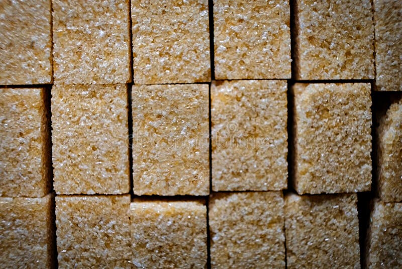 Brown Sugar Cibes in Rows in Pack Stock Image - Image of demerera ...