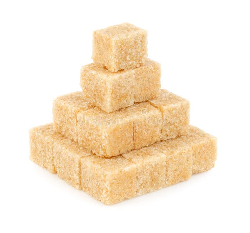 Brown sugar cubes isolated stock image. Image of lump - 105238555